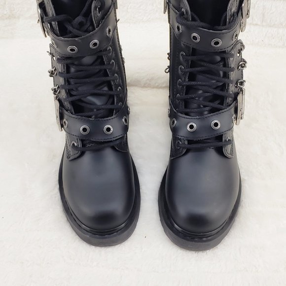 Demonia | Shoes | Bolt 25 Goth Combat Biker Chain Ankle Boots Restocked ...